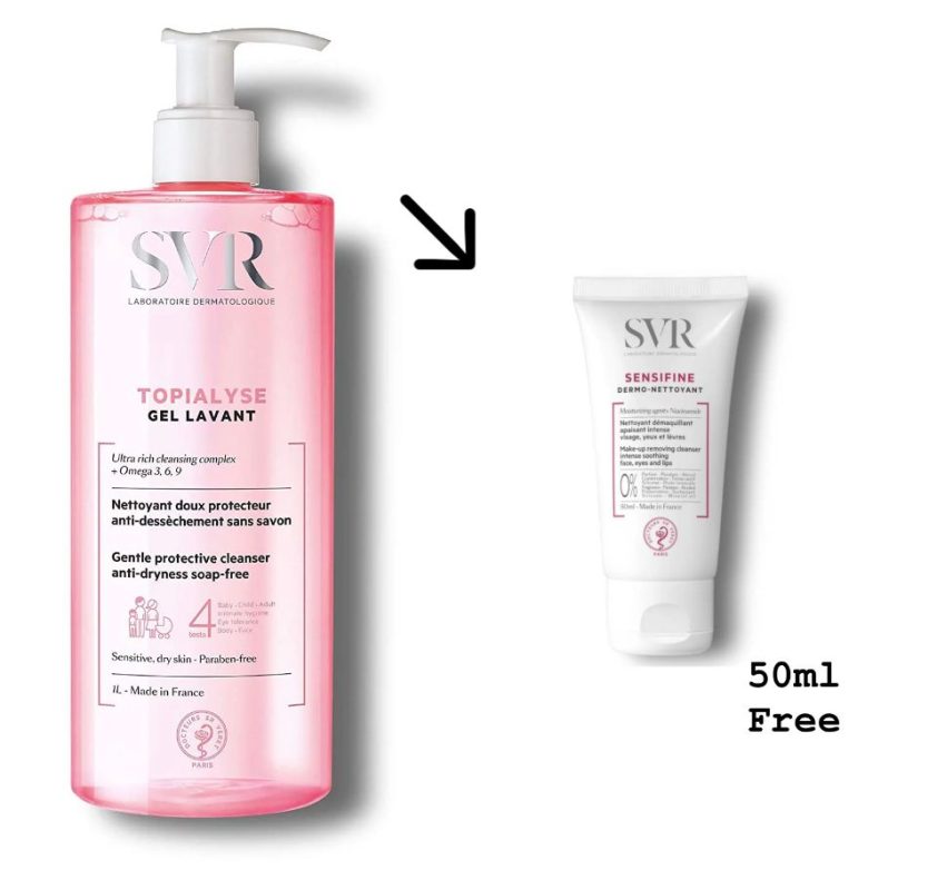 SVR Cleansing Gel for Dry and Sensitive Skins, 1 Liter - Dr Brands